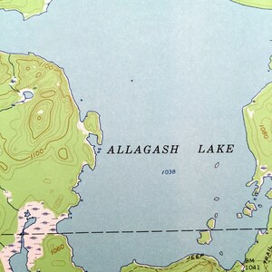 Antique Allagash Lake, Maine 1961 US Geological Survey Topographic Map ...