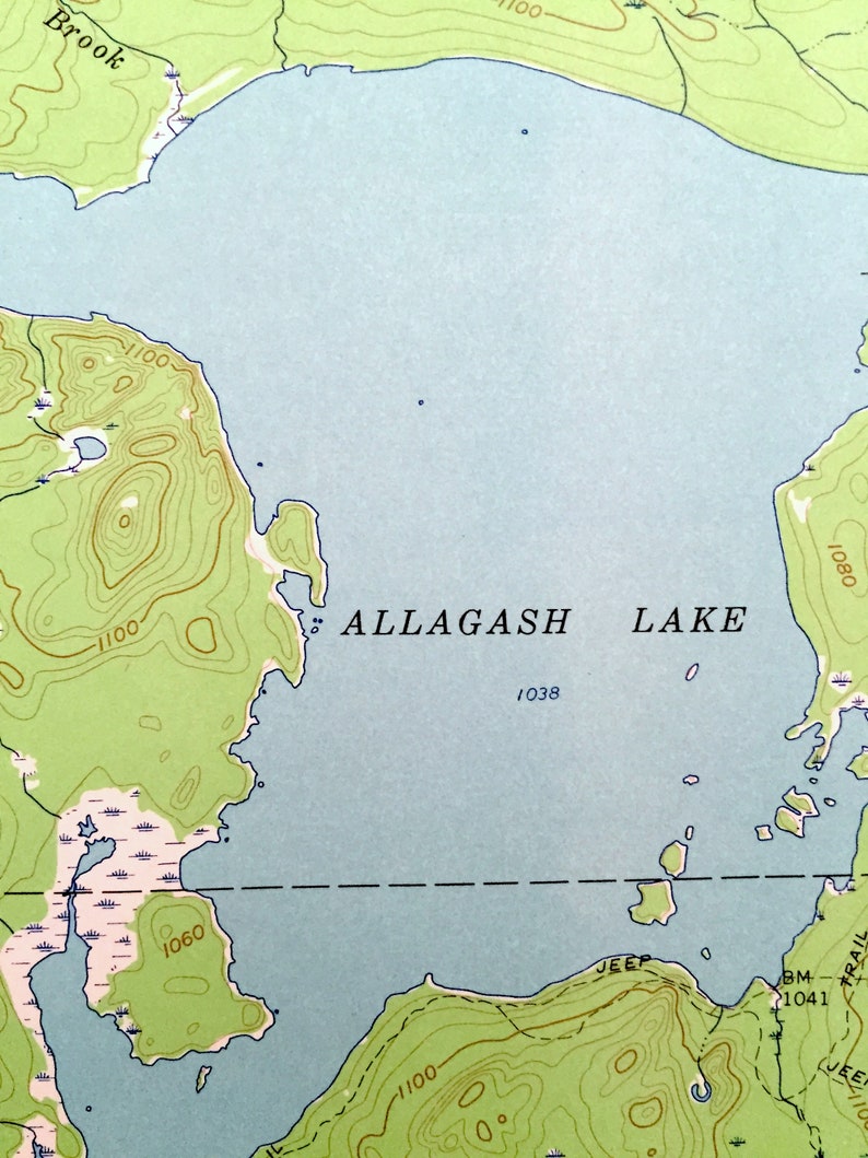 Antique Allagash Lake, Maine 1961 US Geological Survey Topographic Map ...