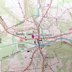 Antique Sandy Lake, Pennsylvania 1960 US Geological Survey Topographic ...
