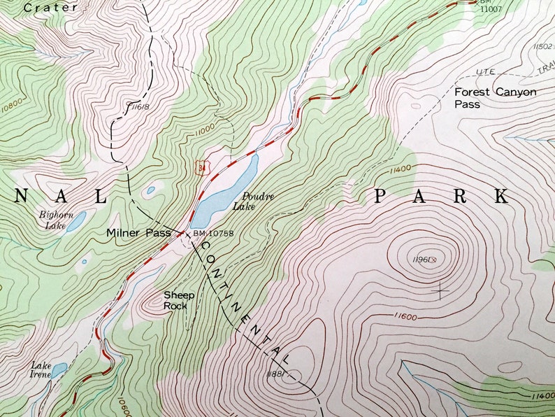 Antique Fall River Pass Colorado 1958 US Geological Survey - Etsy