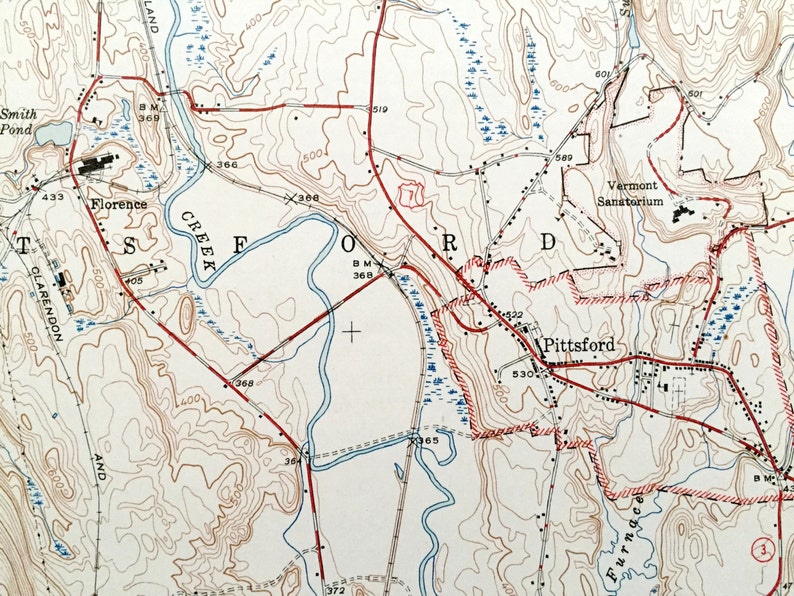 Antique Proctor Vermont 1946 US Geological Survey Topographic - Etsy