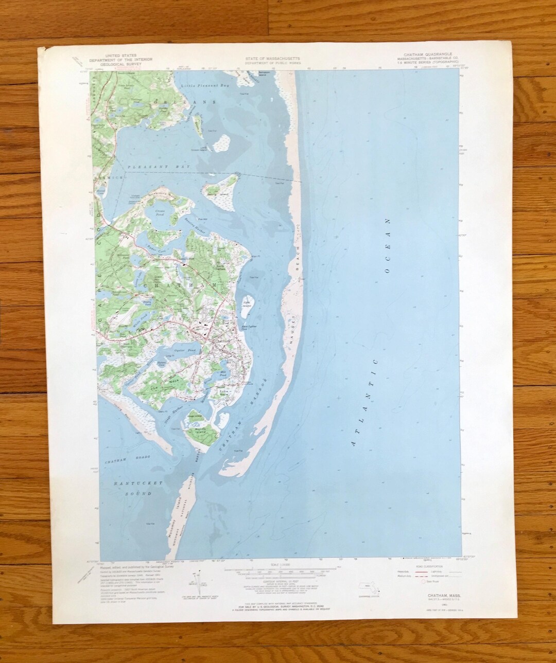 Antique Chatham, Cape Cod, Massachusetts 1961 US Geological Survey ...