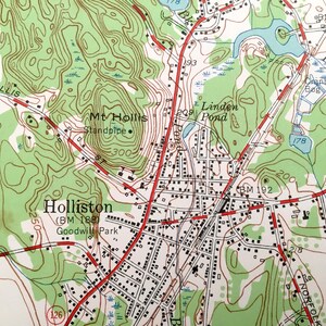 Antique Holliston, Massachusetts 1953 US Geological Survey Topographic ...