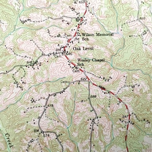 Antique Milton, North Carolina 1956 US Geological Survey Topographic ...