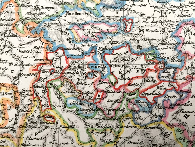 Antique 1835 Ancient Germany Map From JG Heck's Atlas Géographique ...