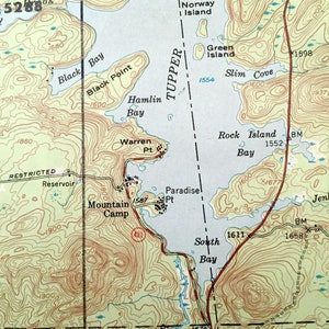 Antique Tupper Lake, New York 1954 US Geological Survey Topographic Map ...