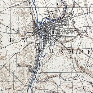 Antique Shenango, Pennsylvania 1908 US Geological Survey Topographic ...