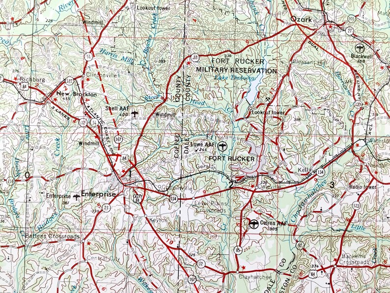 Antique Dothan, Alabama 1953 US Geological Survey Topographic Map ...