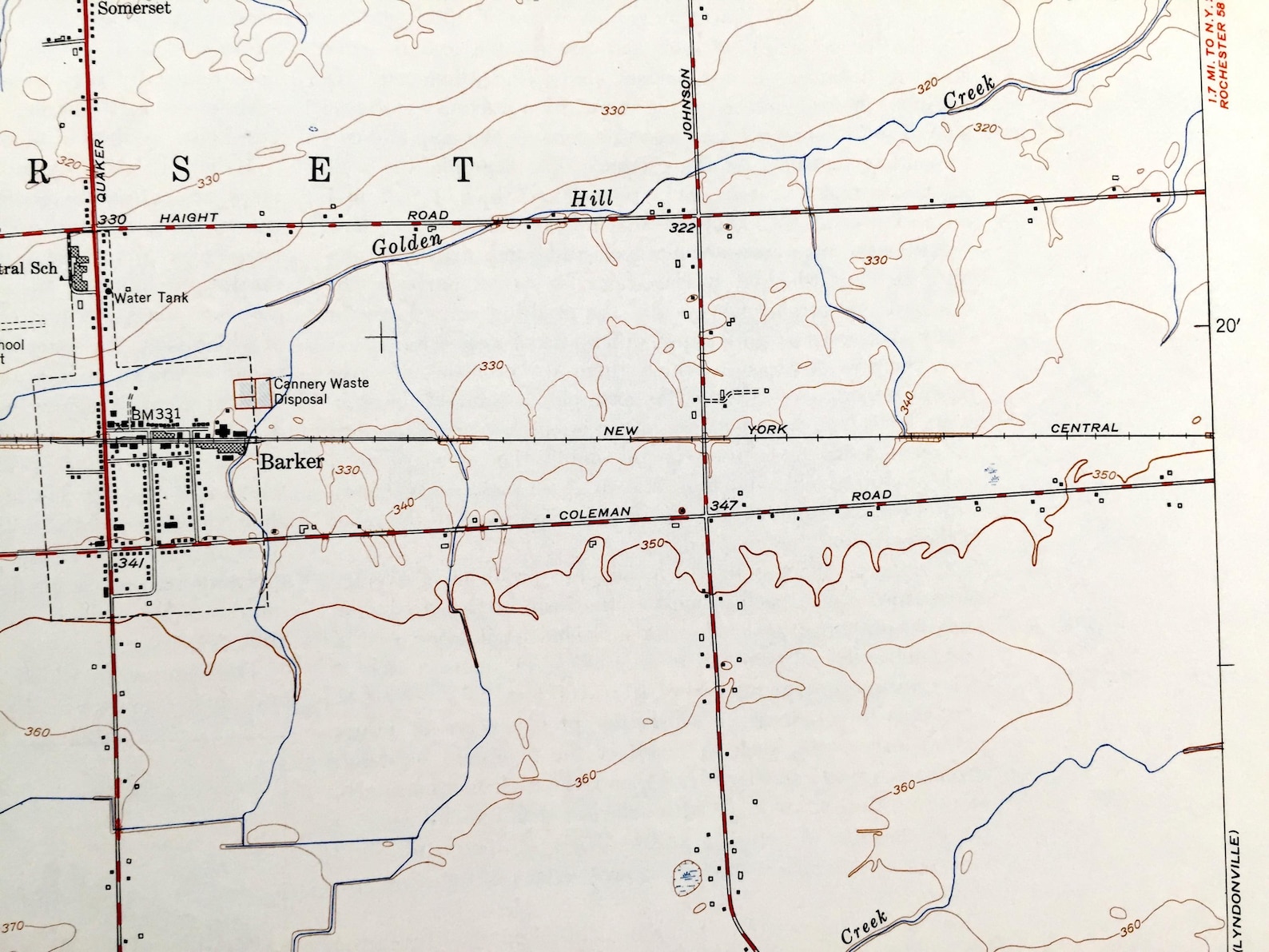 Antique Barker, New York 1949 US Geological Survey Topographic Map ...