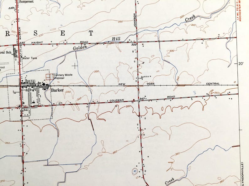 Antique Barker, New York 1949 US Geological Survey Topographic Map ...