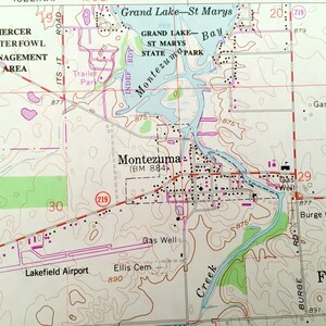 Antique Montezuma, Ohio 1961 US Geological Survey Topographic Map ...