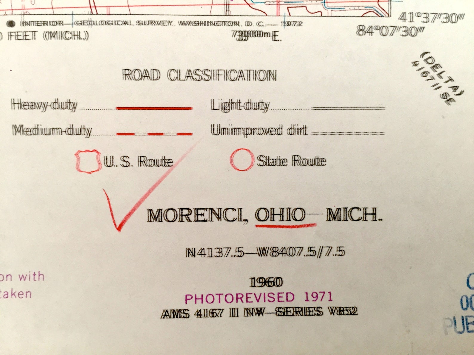 Antique Morenci, Michigan & Chesterfield, Ohio 1960 US Geological ...