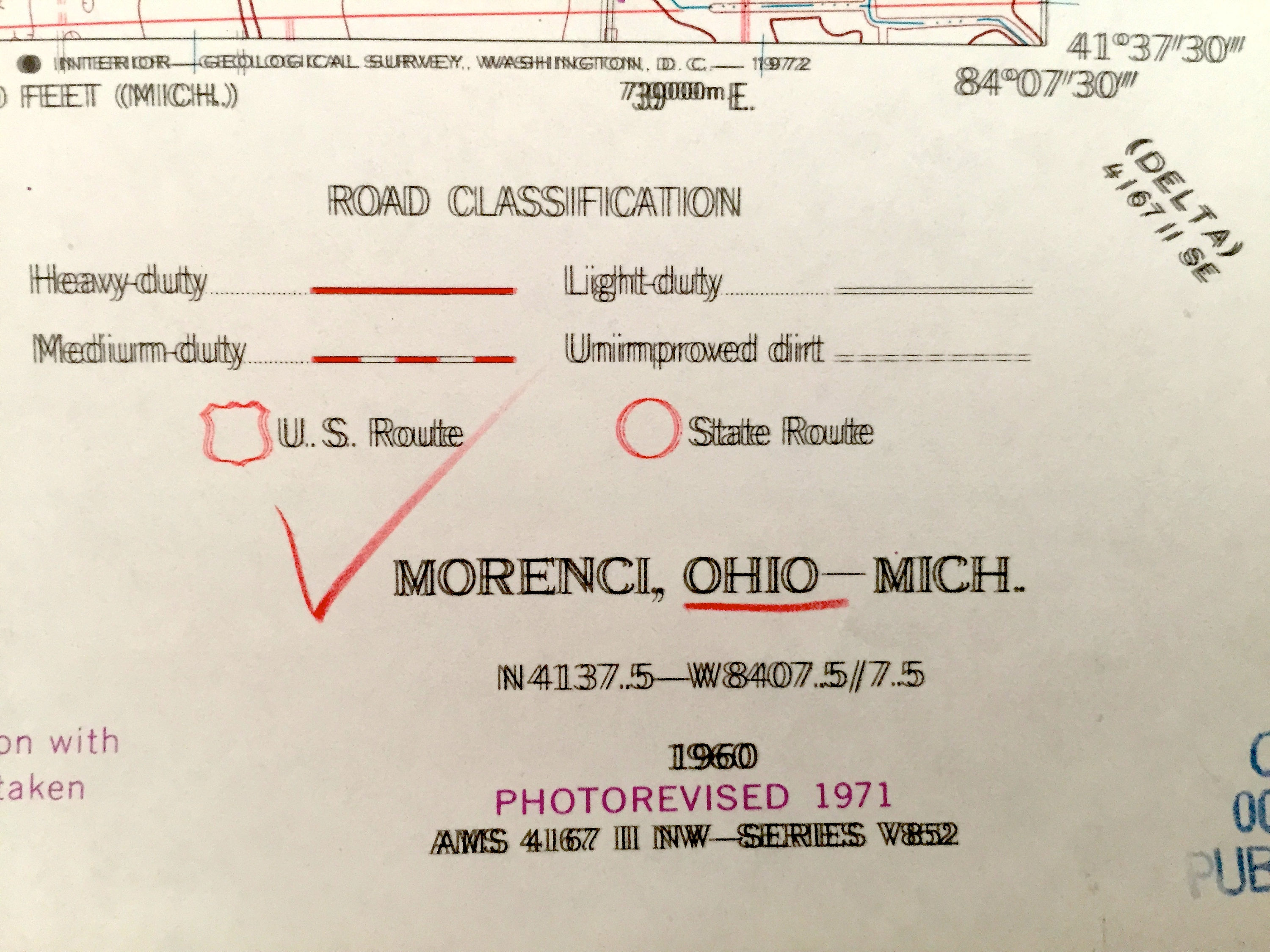 Antique Morenci, Michigan & Chesterfield, Ohio 1960 US Geological ...