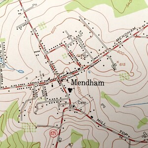Antique Mendham, New Jersey 1954 US Geological Survey Topographic Map ...