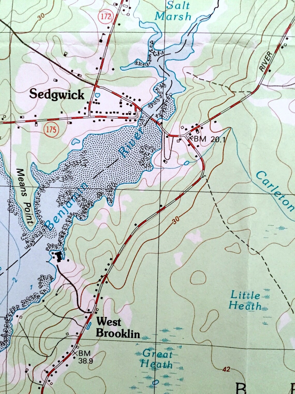 Antique Brooklin, Maine 1981 US Geological Survey Topographic Map ...