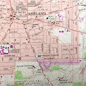 Antique Ashland South, Ohio 1961 US Geological Survey Topographic Map ...