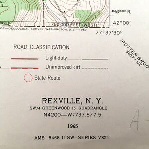 Antique Rexville, New York 1965 US Geological Survey Topographic Map ...