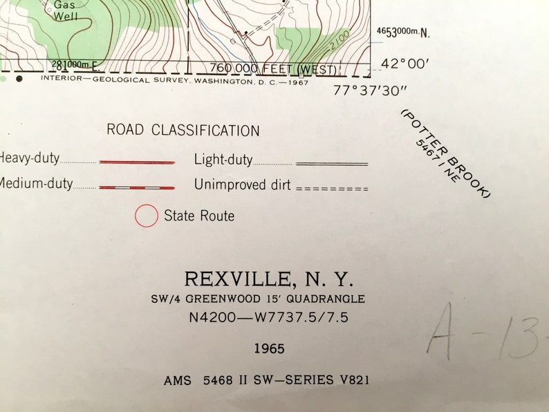 Antique Rexville New York 1965 US Geological Survey | Etsy