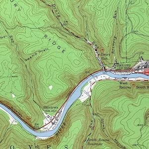 Antique Renovo West, Pennsylvania 1946 US Geological Survey Topographic ...