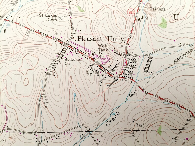 Antique Mammoth, Pennsylvania 1967 US Geological Survey Topographic Map ...