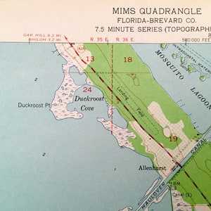 Antique Mims, Florida 1949 US Geological Survey Topographic Map ...
