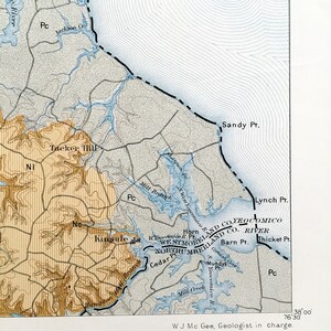 Antique Nomini, Virginia 1890 US Geological Survey Topographic Map ...