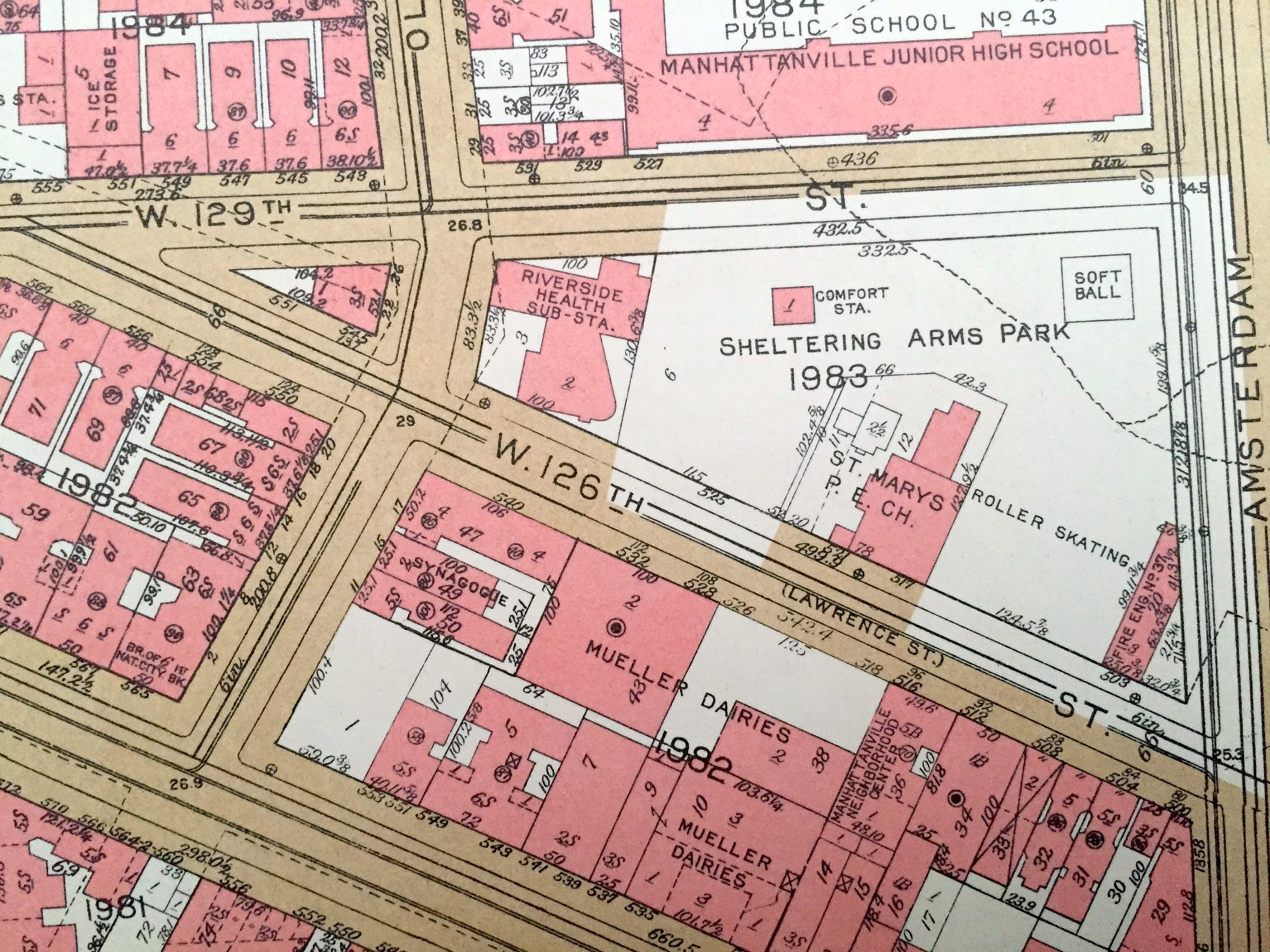 Antique Manhattan, New York City Map From Bromley's 1955 Manhattan Land ...