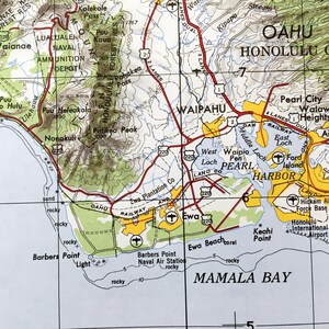 Antique Oahu, Hawaii 1952 US Geological Survey Topographic Map ...