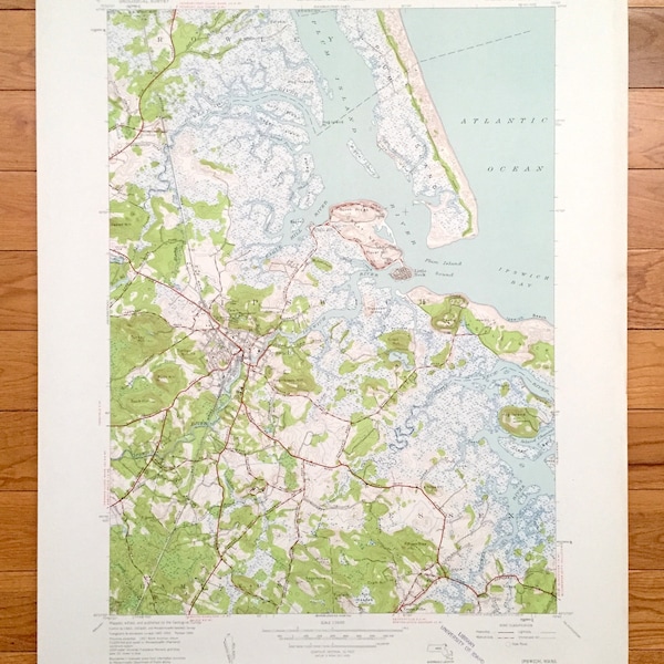 Old Map of Rowley Ma - Etsy