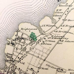 Antique 1871 Fall River, Massachusetts Map From F.W. Beers Atlas of ...