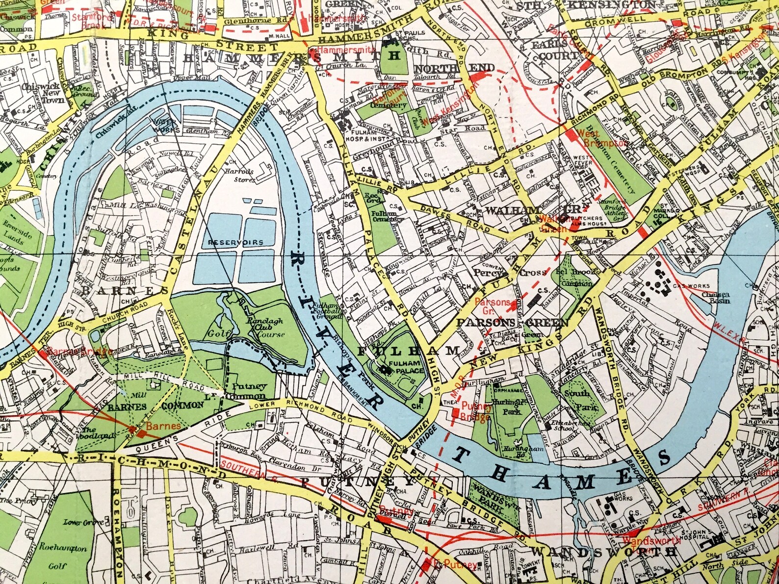 Antique 1949 Bacon's Ruby Map of London England - Etsy