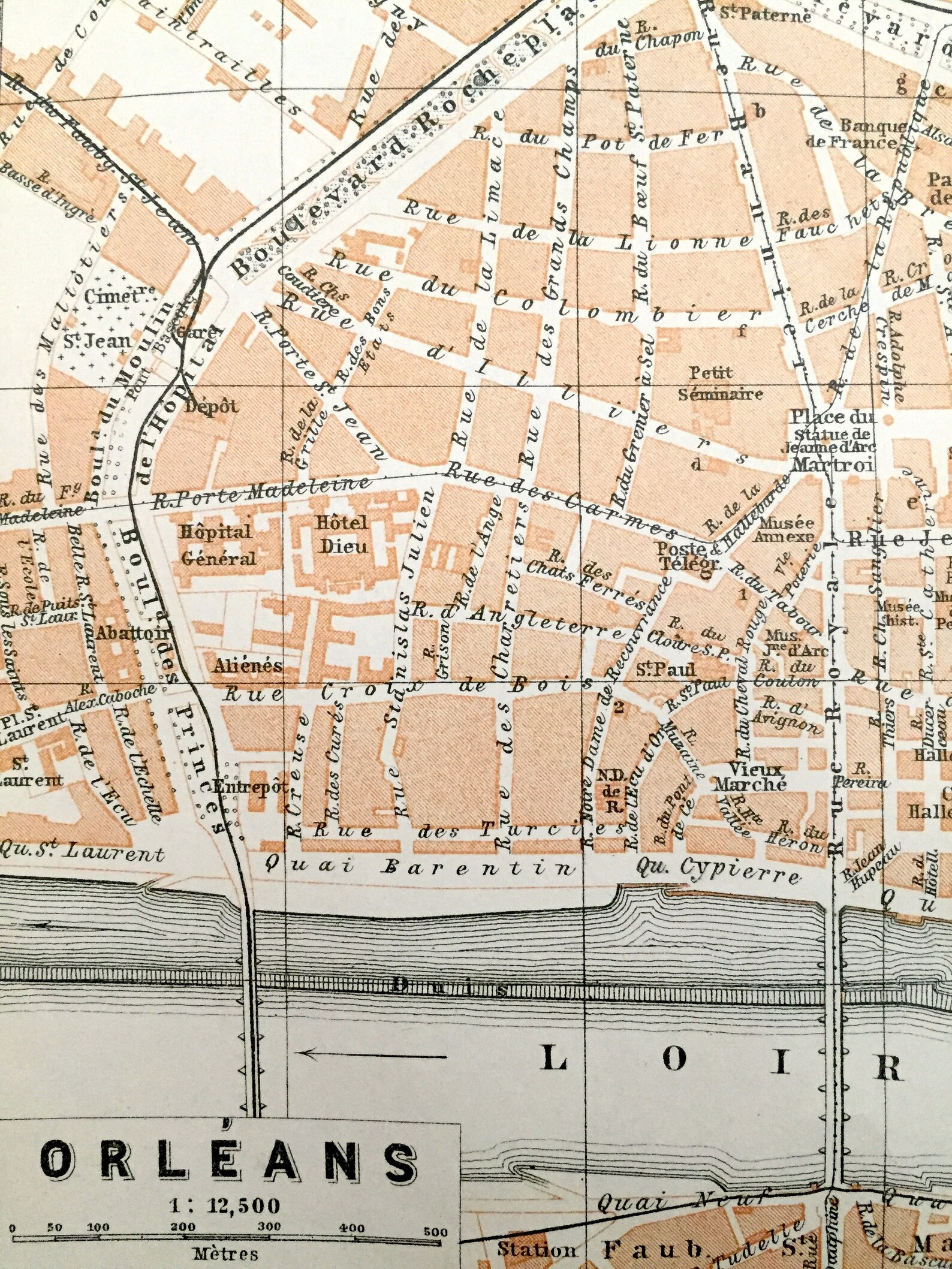 Antique 1909 Orleans France Map From Baedekers Guide Atlas | Etsy