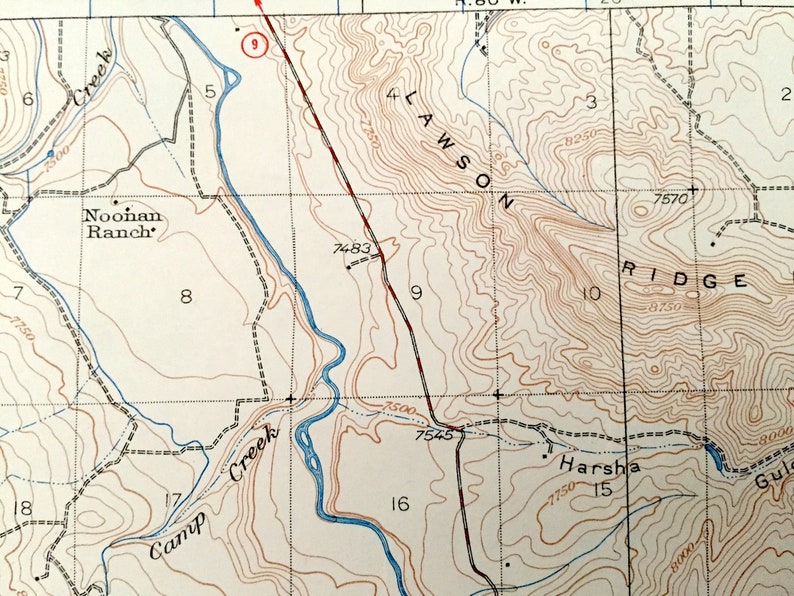 Antique Mt. Powell, Colorado 1933 US Geological Survey Topographic Map ...