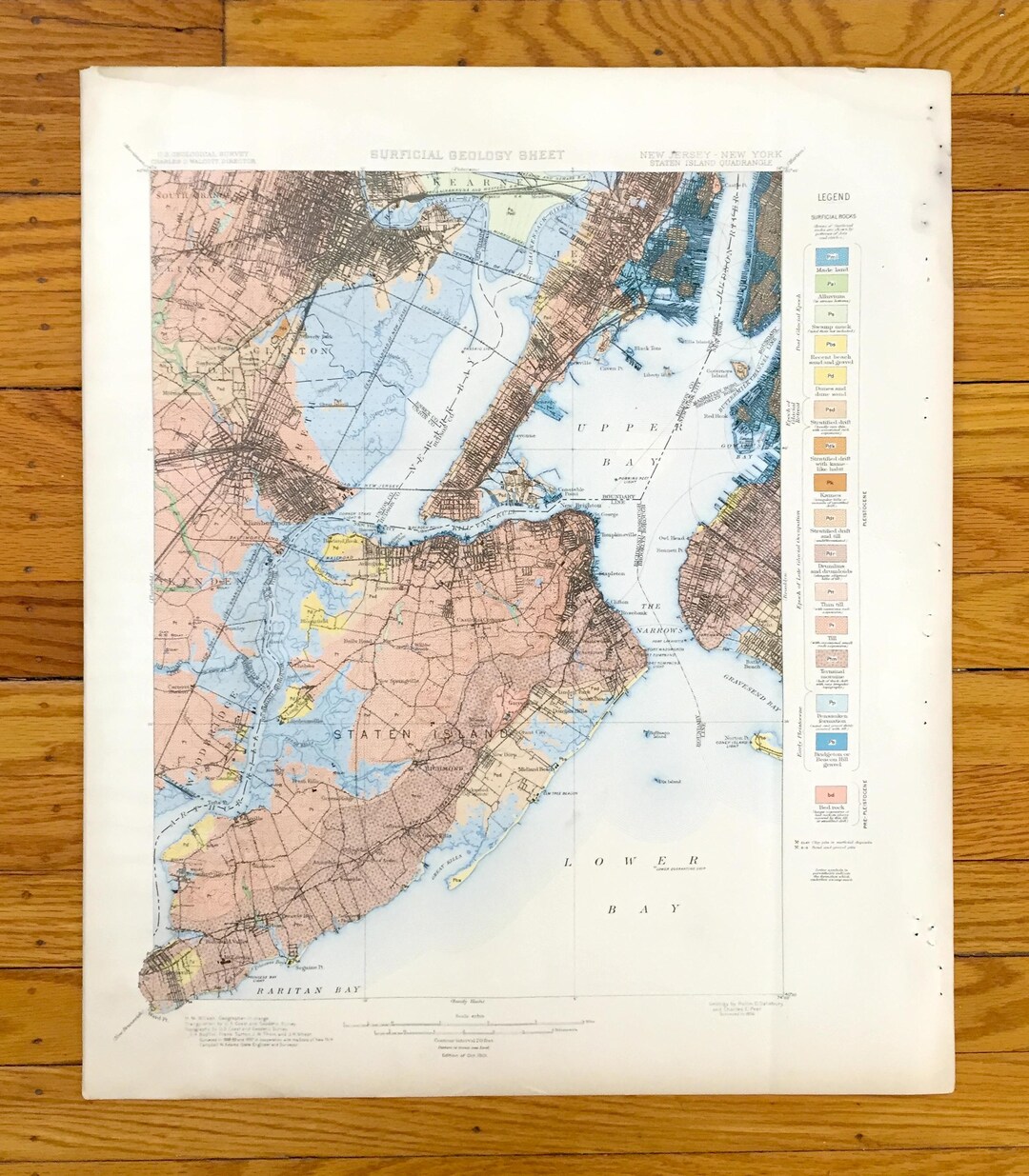 Antique Staten Island, New York City 1901 US Geological Survey ...