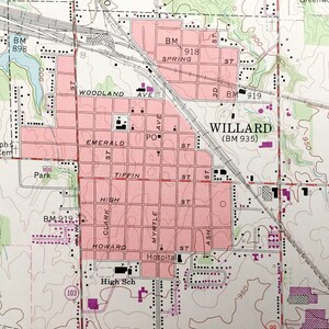 Antique Willard, Ohio 1960 US Geological Survey Topographic Map ...
