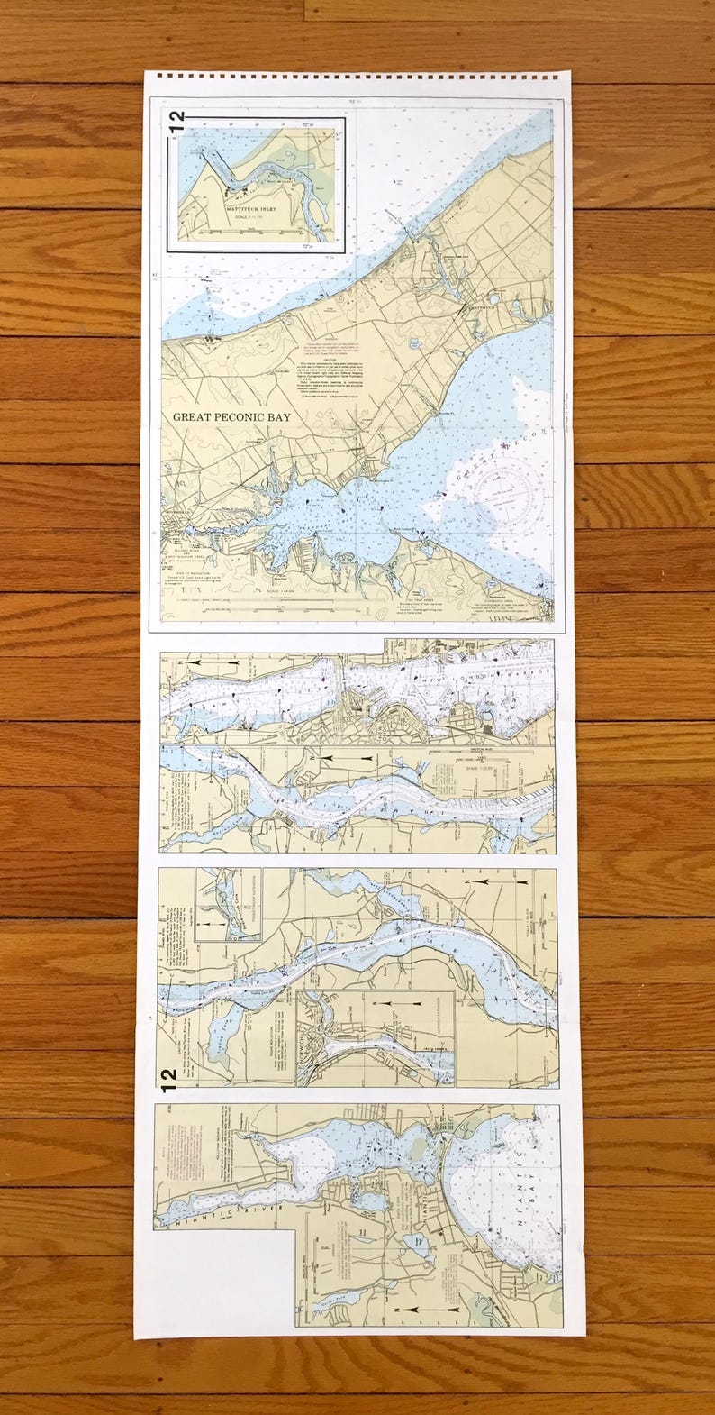 Antique Long Island Sound 1980 US Coast Guard Nautical Map – Niantic ...