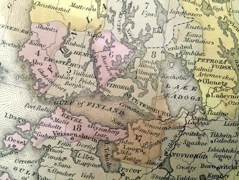 Antique 1850 Russia in Europe Map by Thomas Cowperthwaite – Poland ...
