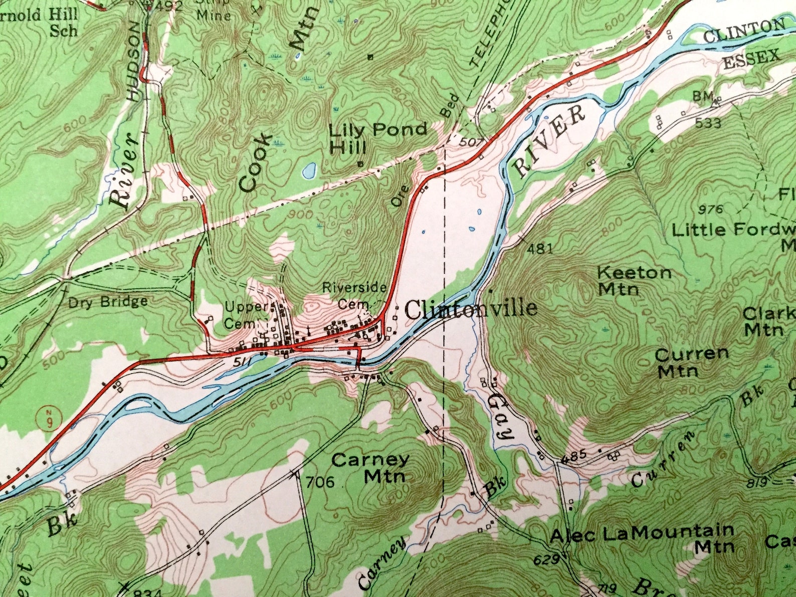 Antique Au Sable Forks, New York 1953 US Geological Survey Topographic ...