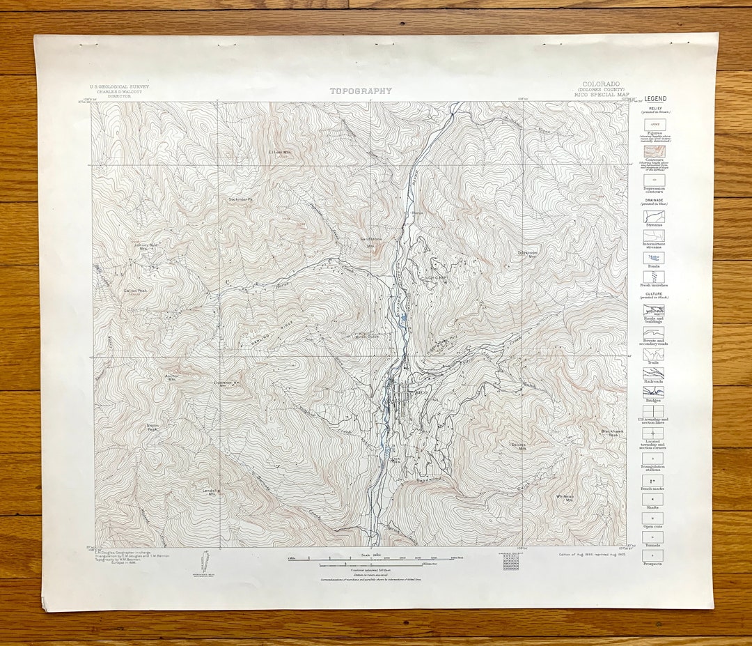 Antique Rico, Colorado 1899 US Geological Survey Topographic Map ...
