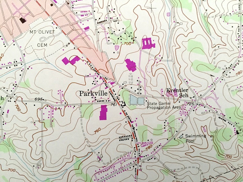 Antique Hanover Pennsylvania 1954 US Geological Survey - Etsy