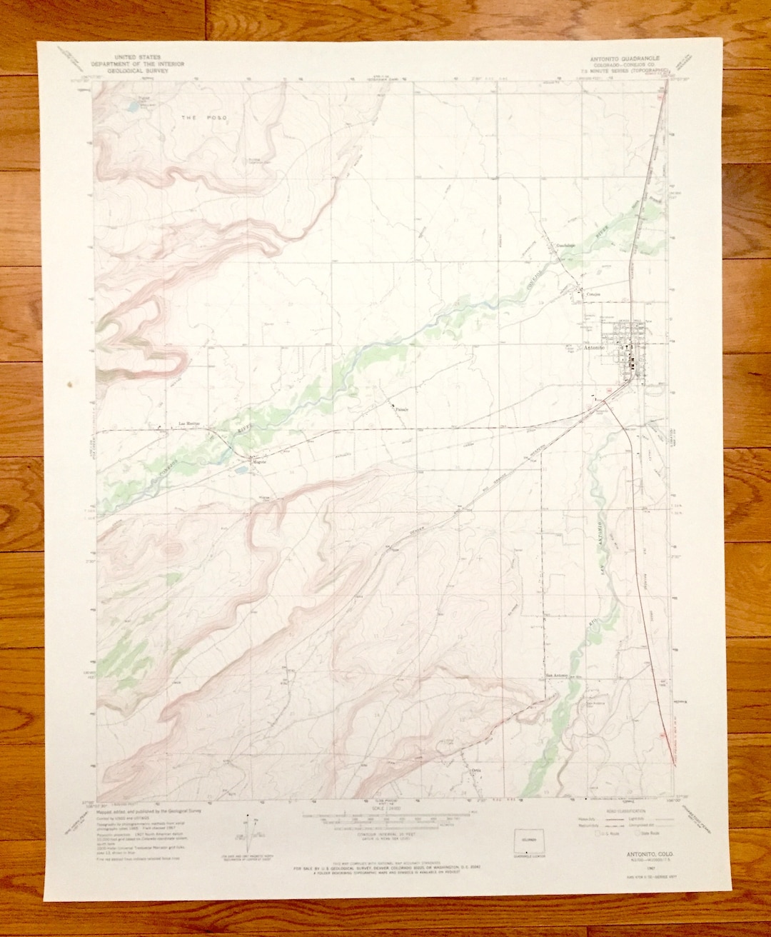 Antique Antonito, Colorado 1967 US Geological Survey Topographic Map ...