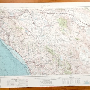 Antique Santa Ana, California 1959 US Geological Survey Topographic Map ...
