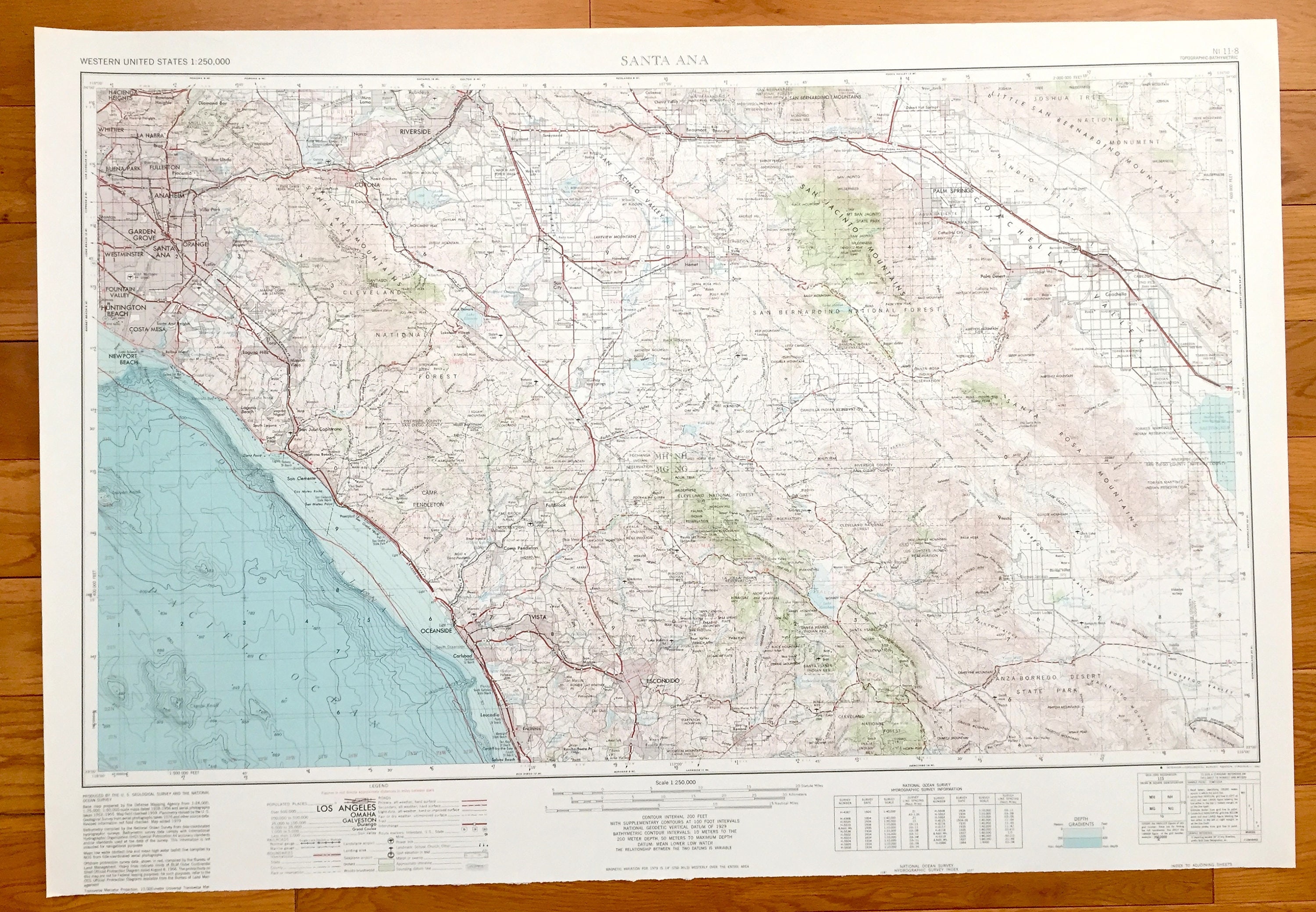 Antique Santa Ana California 1959 US Geological Survey | Etsy