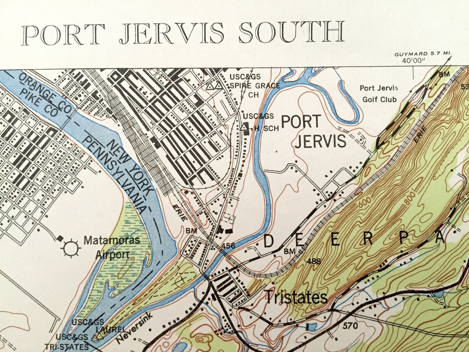 Antique Port Jervis New York 1953 Us Geological Survey Etsy