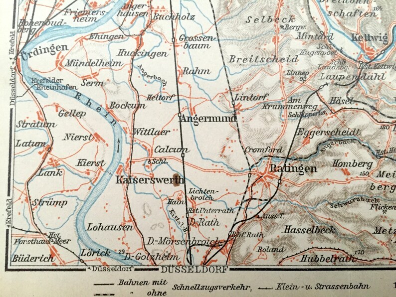 Antique 1925 Northern Germany Map from Baedekers Guide Atlas | Etsy