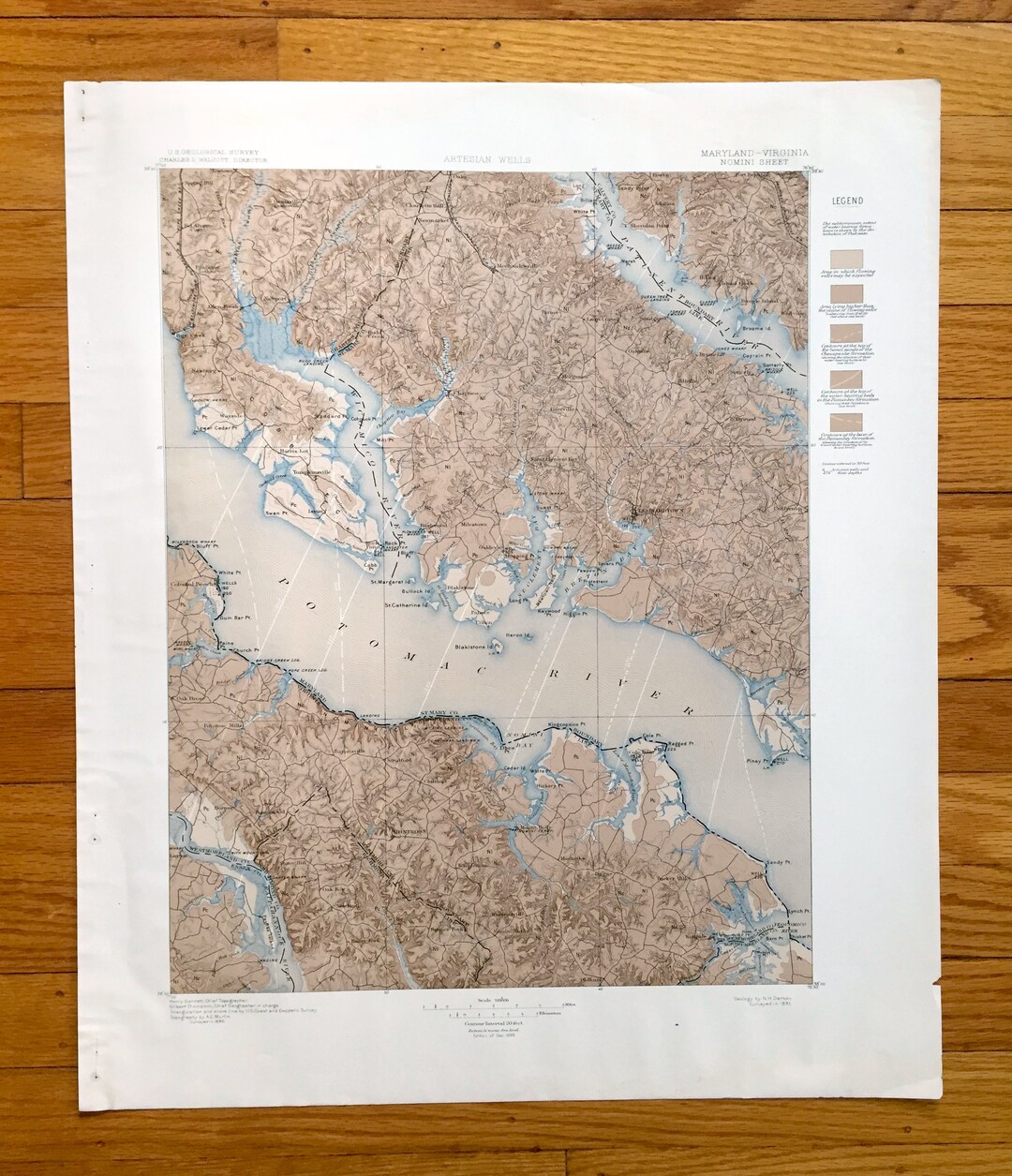 Antique Nomini, Virginia 1890 US Geological Survey Topographic Map ...