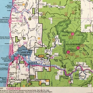 Antique Siuslaw National Forest, Oregon 1996 Hiking & Tourist ...