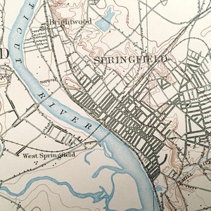 Antique Springfield, Massachusetts 1893 US Geological Survey ...