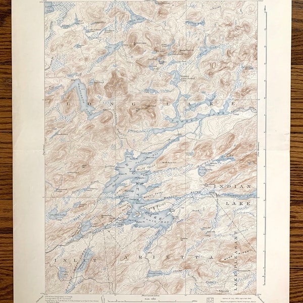 Topo Map Adirondacks - Etsy