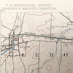 Antique Caledonia, New York 1904 US Geological Survey Topographic Map ...